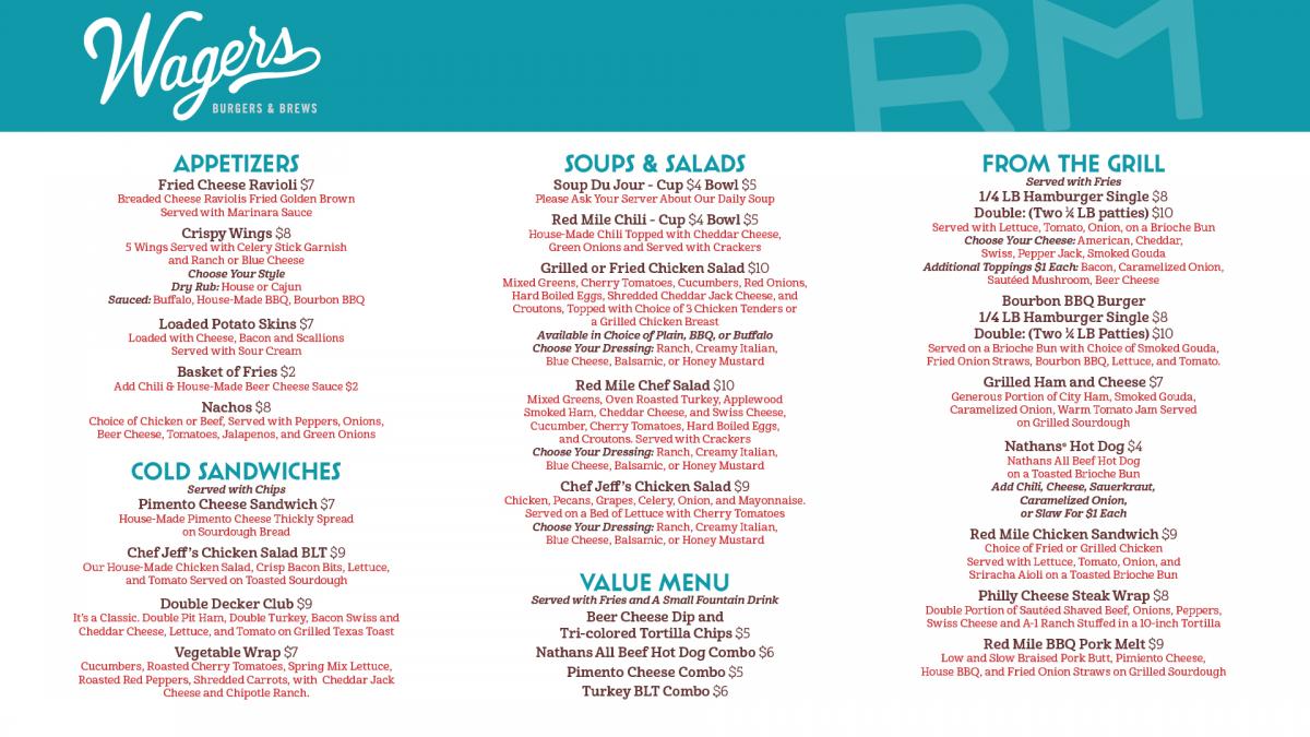 Wager's Burgers & Brews | Red Mile Gaming